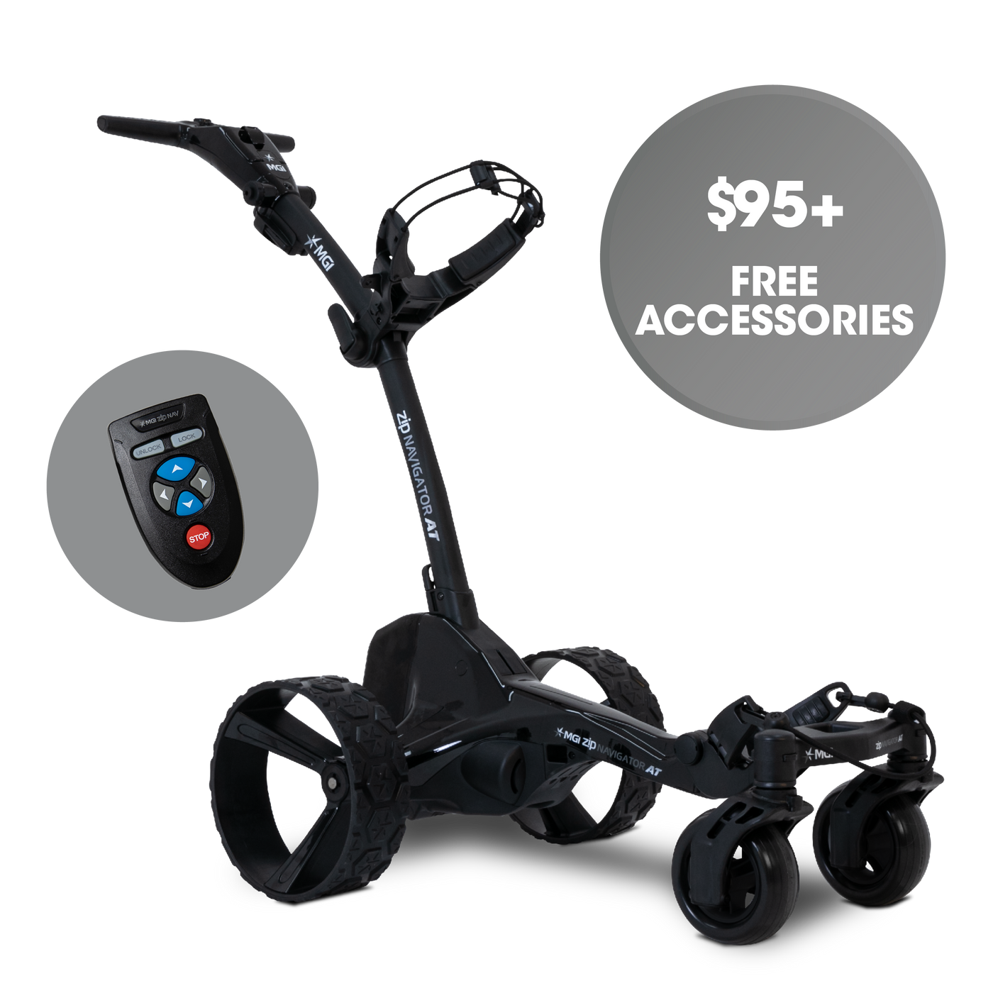 MGI Zip Navigator Electric Remote Controlled Golf Caddy & Cart